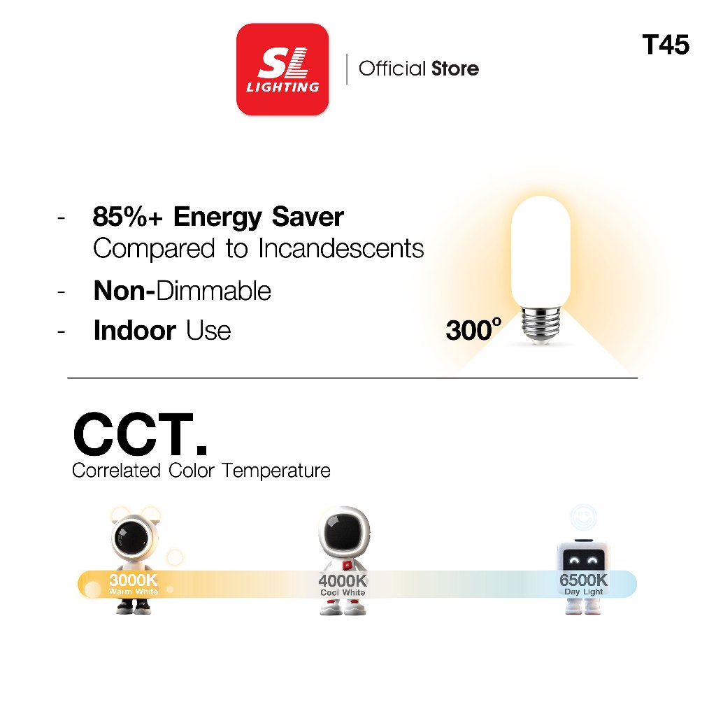 SL LIGHTING | LED GALAXY T45 10W ขั้วหลอด E27 มีให้เลือก 3 แสง Warm ...