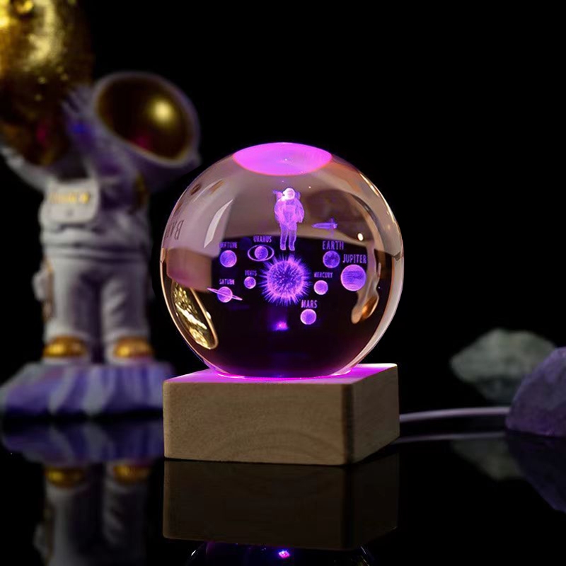 โคมไฟลูกแก้ว 3D LED USB ตั้งโต๊ะ คริสตัล กาแลคซี่ ไฟดาว ของขวัญวันเกิด โคมไฟหัวเตียง ไฟแต่งห้อง ...