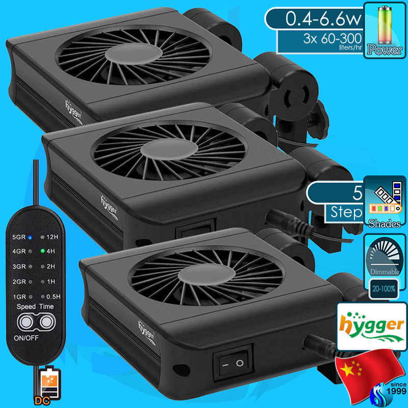 Hygger Cooling Fan 1/2/3 ใบพัด HG-051 พัดลมตู้ปลา Aquarium Fan พัดลม DC ...