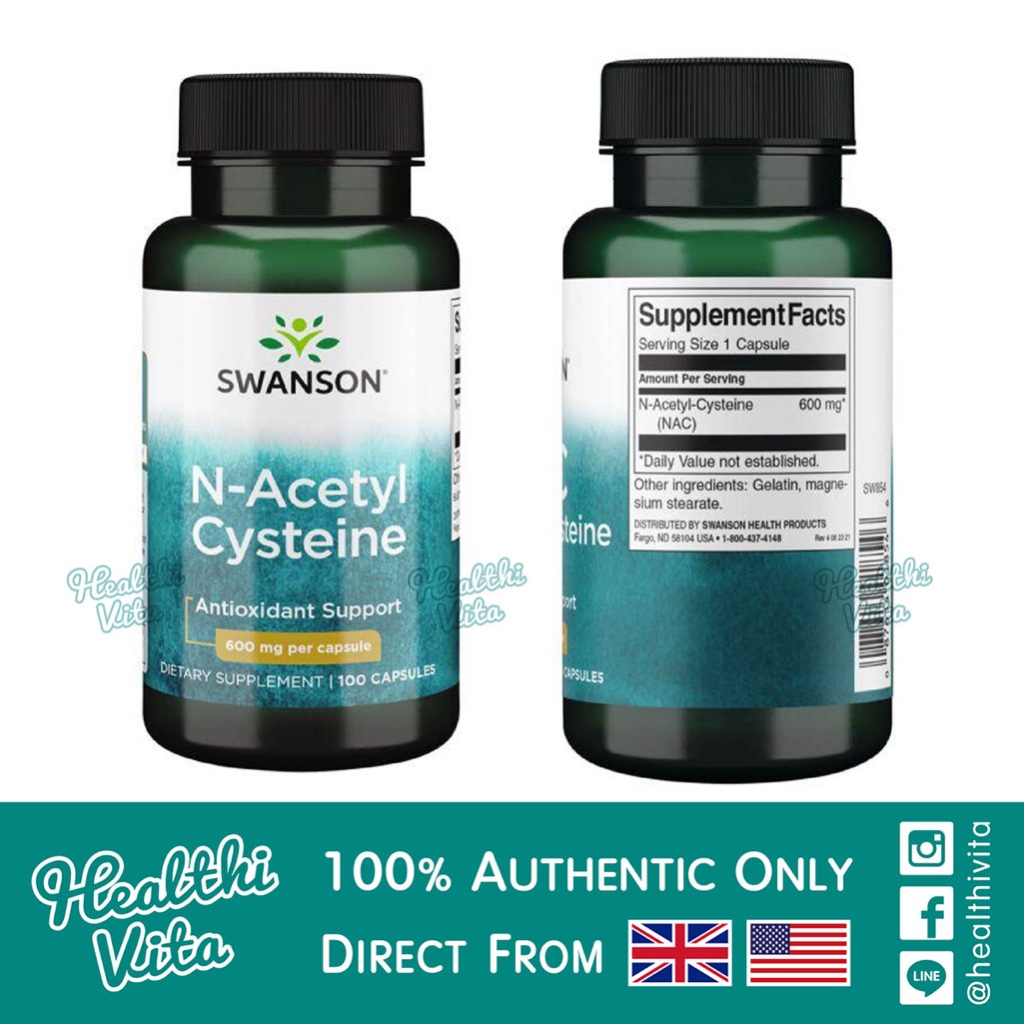 NAC N-Acetyl Cysteine 600 mg/cap : 100 caps EXP 11/26 | Shopee Thailand