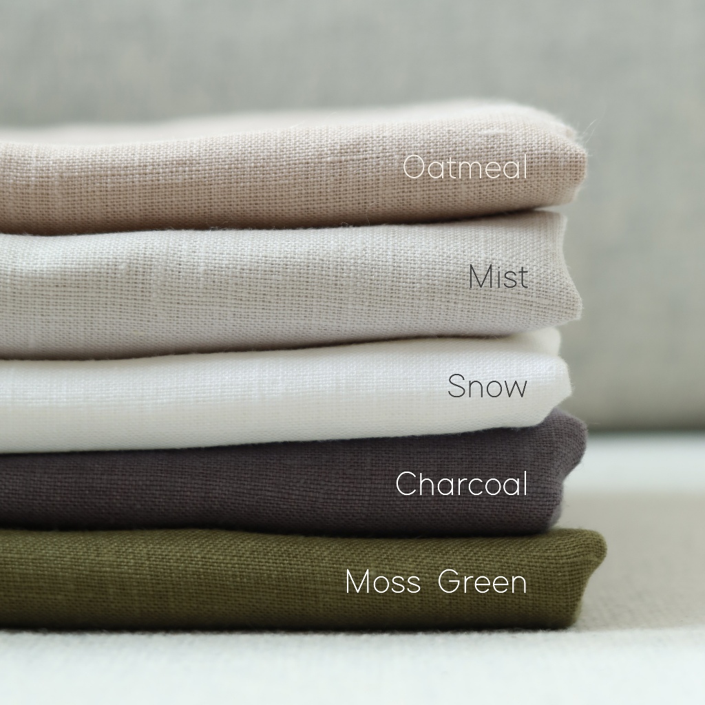 ปลอกหมอนอิงลินิน สีพื้น Solstice Home ทำจากผ้าลินิน French Flax Linen - Stonewashed 100% ...
