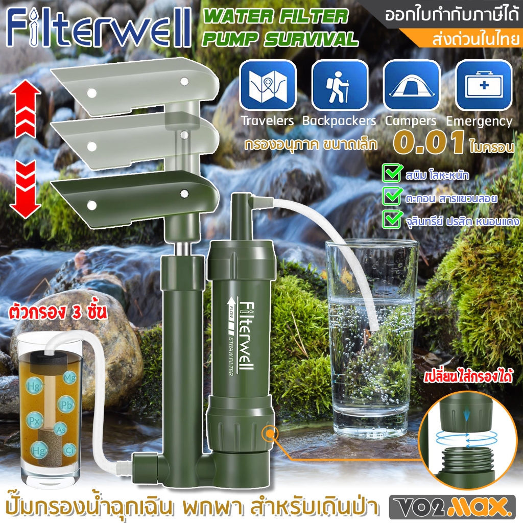 [ส่งด่วนในไทย] เครื่องกรองน้ำ ฉุกเฉิน พกพา Filterwell Mini Water Filter ...