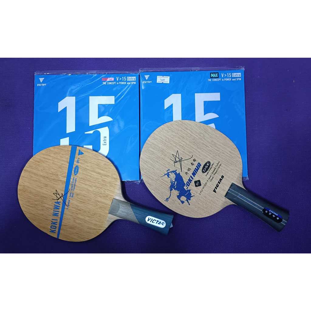 ชุดไม้ปิงปองมือ 2 ยางมือ 1 คุ้มประหยัด Victas Koki Niwa ยาง V15 Extra 2 แผ่น | Shopee Thailand