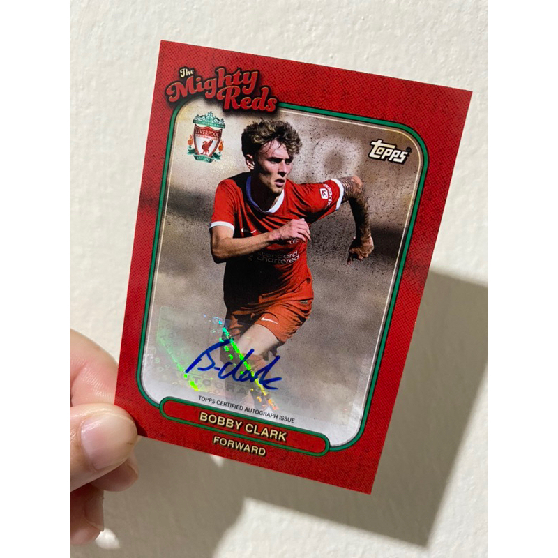 (ส่งฟรี) การ์ดลายเซ็นนักฟุตบอล 2024 Topps Liverpool BOBBY CLARK RC ...