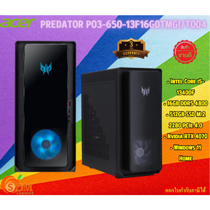 ACER PREDATOR PO3-650-13F16G0TMGI/T004-BK Windows 11 Home 512GB SSD M.2 ...