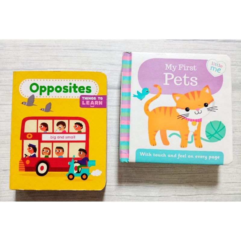 บอร์ดบุ๊ค นิทานเด็ก My first Pets Touch and Feel Opposites Thing to ...