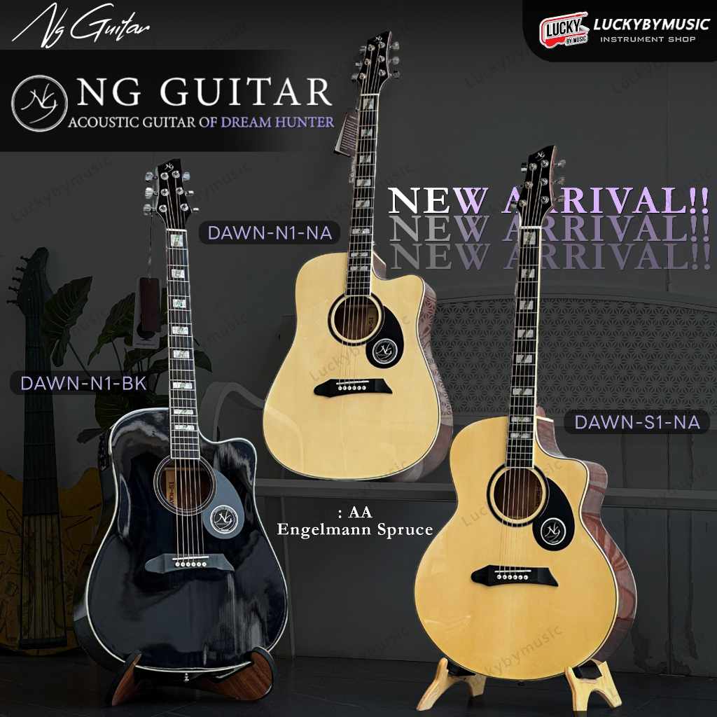 [🔥โค้ดลด1000-📸] NG Guitar กีต้าร์โปร่ง | โปร่งไฟฟ้า DAWN ขนาด 41 นิ้ว ...