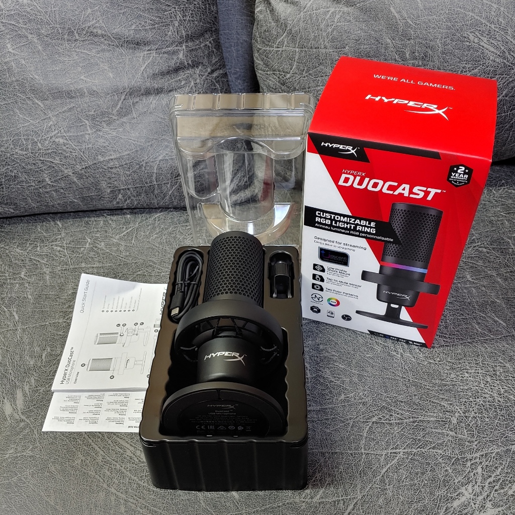 (มือ 2) ไมค์ HyperX DuoCast RGB รับเสียงได้ 2 แบบ Cardioid Omnidirectional USB PC Microphone ...