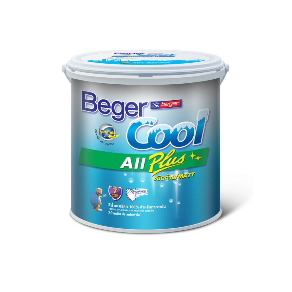 Beger Cool All Plus สีทาฝ้าภายใน 3.785 ลิตร (1 GL), 18.925 ลิตร (5 GL) # I-3511 (Cool White ...