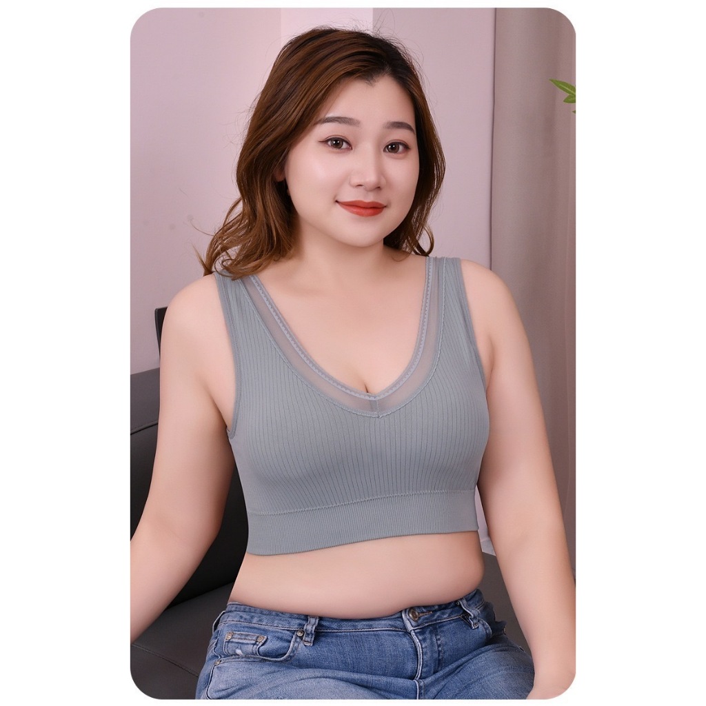 สปอร์ตบราไซส์ใหญ่ หลังทรงU ทรงสวย สีเรียบ ยืดหนุ่น ใส่ได้สบาย เหมาะสำหรับผู้หญิงสาวอวบ V144 ...