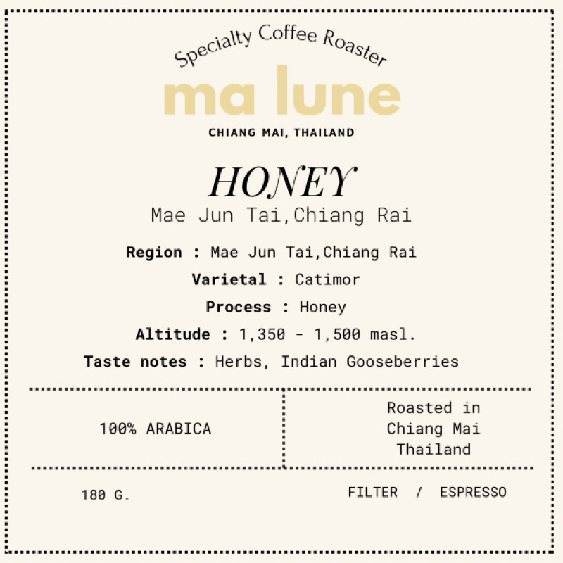 แม่จันใต้ ฮันนี่ โพรเสส Mae Jun Tai : Honey Process 180 g. | Shopee ...