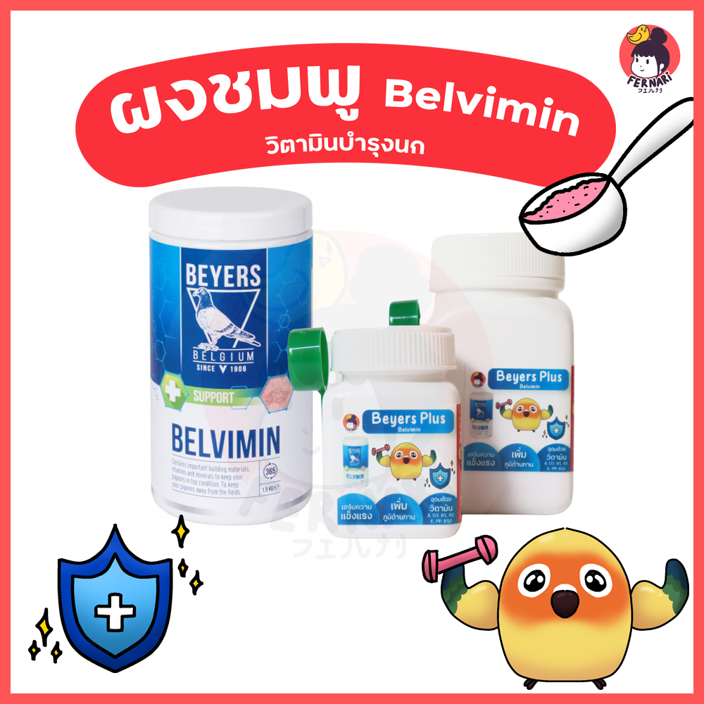 Beyers Plus 💙Belvimin ผงชมพู แร่ธาตุและวิตามินบำรุงนก แบ่งขาย 30/100 ...