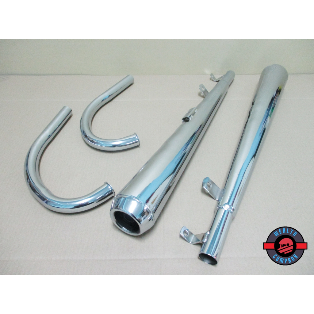 #ท่อ+คอท่อ ทรงPT 1 ชุด For HONDA C95 CA95 C92 CA92 // Exhaust+Header Pipe Set “Chrome” 1 Set ...