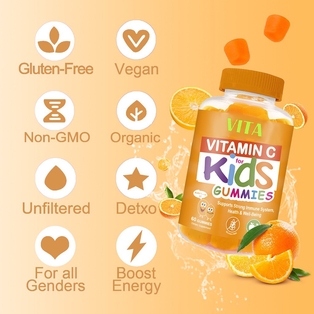 VITA Children's Immunity Gummies อาหารเสริมวิตามินซีสำหรับเด็ก [60 Gummies] | Shopee Thailand