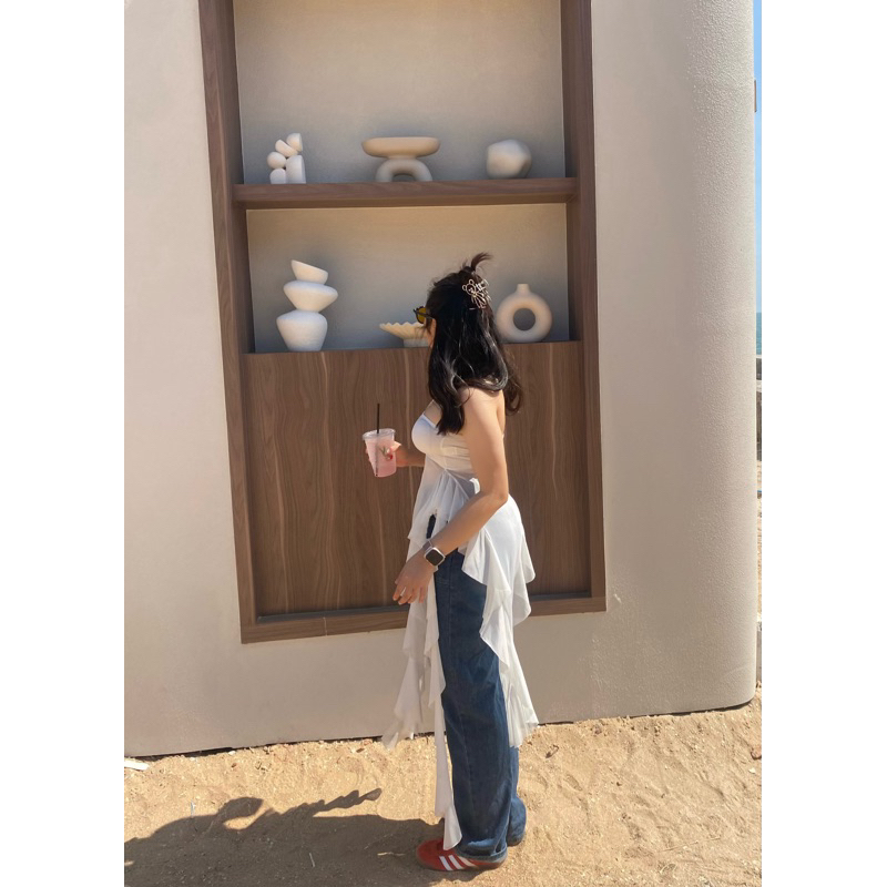 เกาะอกยาวสีขาวเป็นมุ้ง | Shopee Thailand