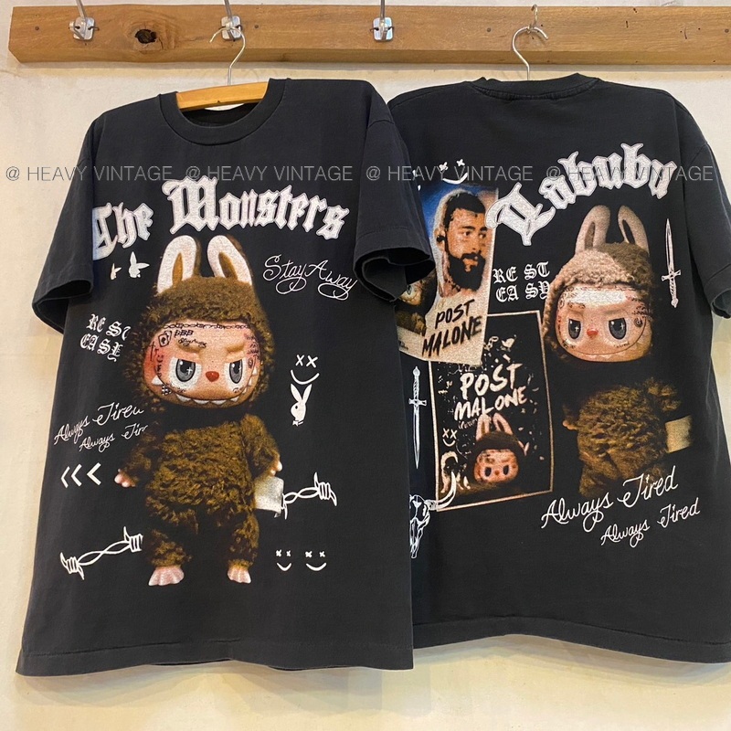 LABUBU X POST MALONE ฟอกไบโอ ลาบูบู้ เสื้อวินเทจ ลายการ์ตูน arttoy ...