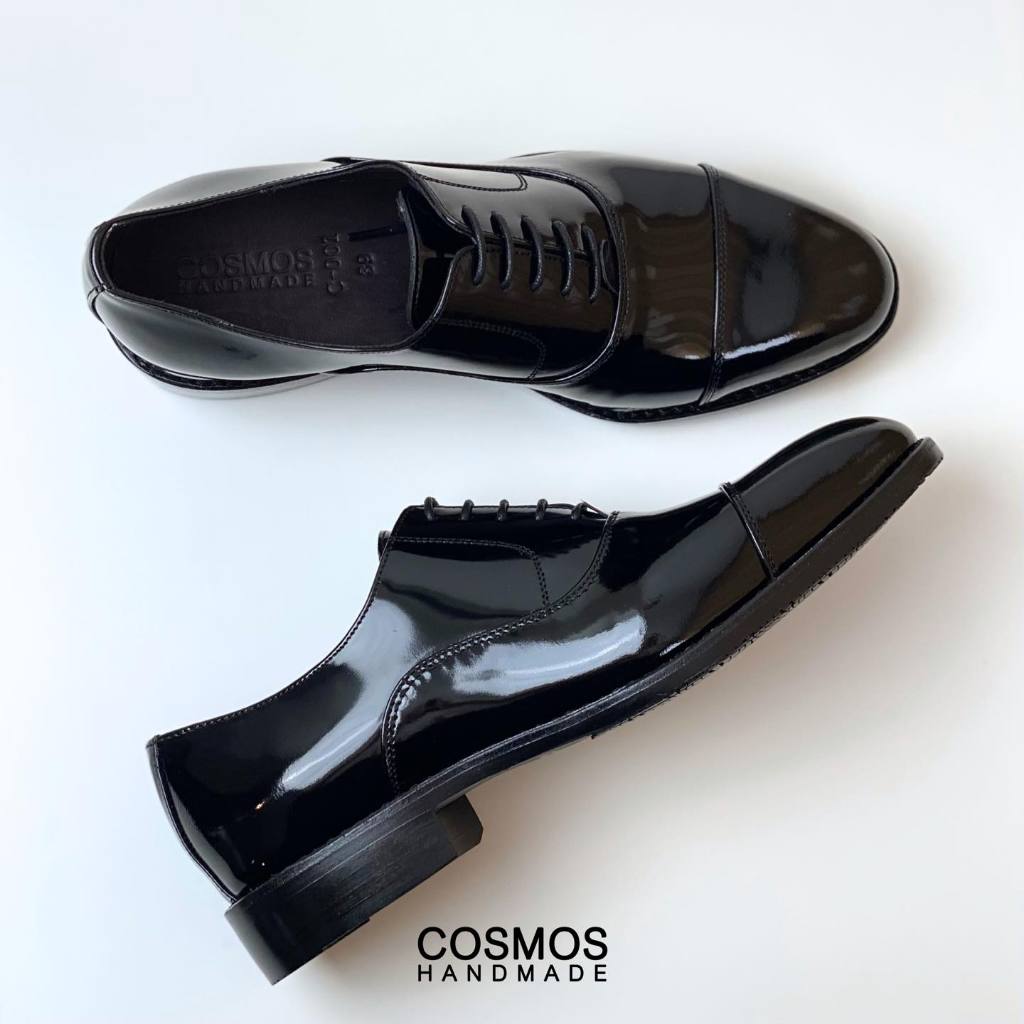 COSMOS SHOES รองเท้าหนังผูกเชือก ทรง Cap Toe Oxford รุ่น Balmoral Cap ...