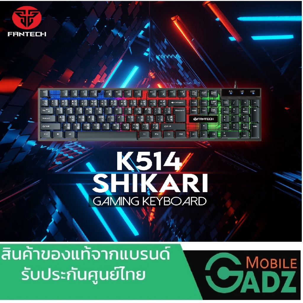 GAMING KEYBOARD คีย์บอร์ดสำหรับเกมส์เมอร์ FANTECH K514 Semi Mechanical มีไฟ RGB | Shopee Thailand