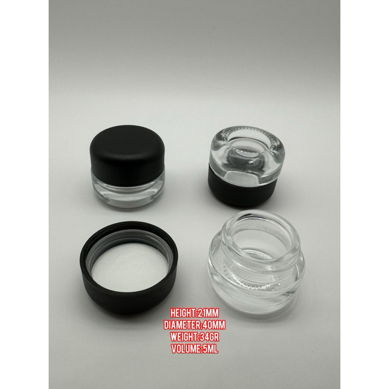 Wholesale Glass container for wax , dab, shatter, 5ml. Round glass Jar ...