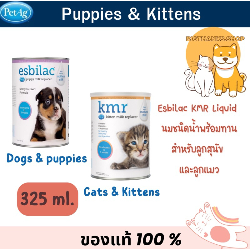(( ไม่มีฝาแถม )) Esbilac - KMR Liquid 325 ml. นมแอสบิแลคชนิดน้ำพร้อมทาน ...