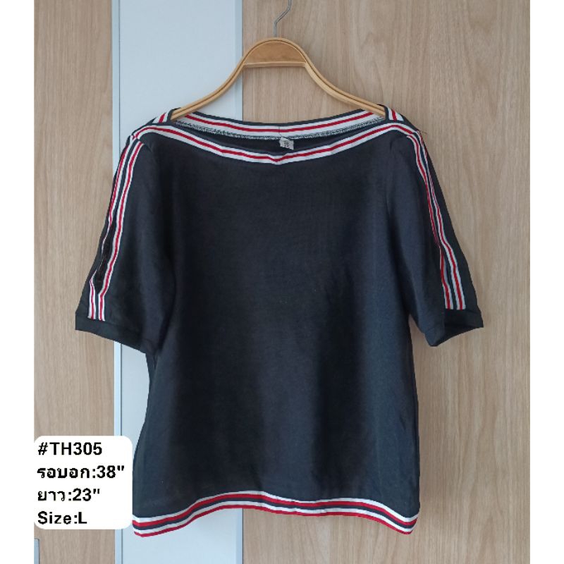 เสื้อแฟชั่น เสื้อไหมพรมสีดำ มือสอง | Shopee Thailand