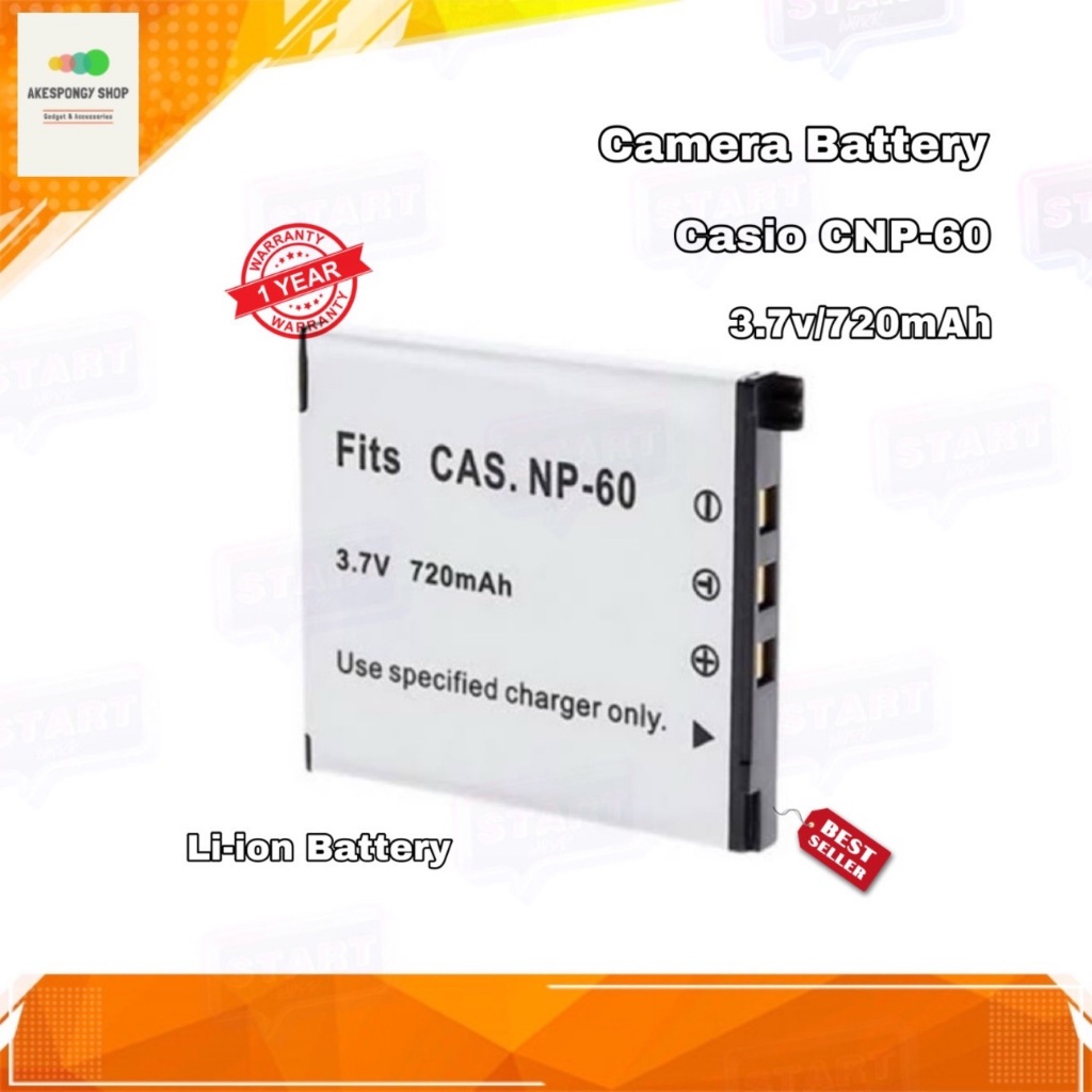 แบตกล้อง Camera Battery Casio CNP-60 / CNP60 (3.7v/720mAh) Li-ion ...