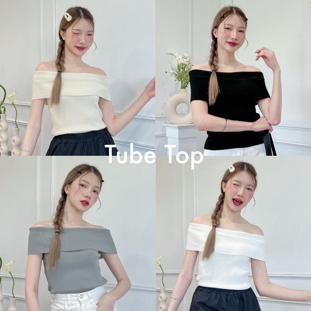 88story.th - Tube top พร้อมส่ง เสื้อปาดไหล่ | Shopee Thailand