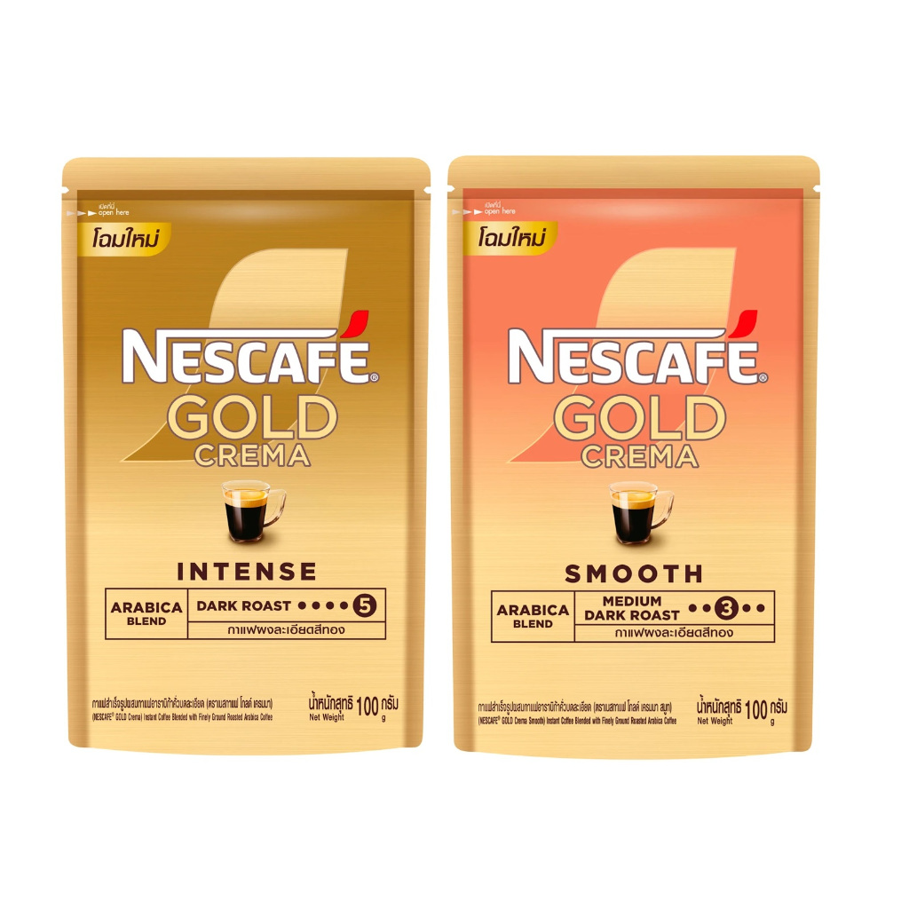 Nescafe Gold Crema Intense & Gold Crema Smooth แบบถุง 100 กรัม | Shopee ...