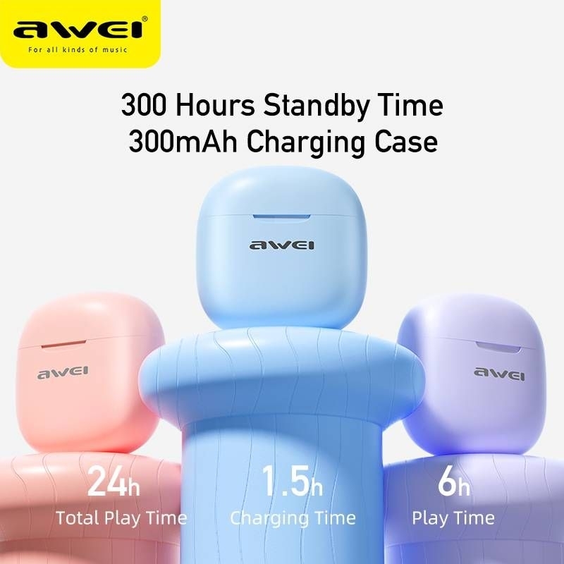 AWEI.T65 หูฟังบลูทูธไร้สาย รุ่นใหม่ล่าสุดใช้งานต่อเนื่อง7ชั่วโมง ขนาดเล็ก | Shopee Thailand