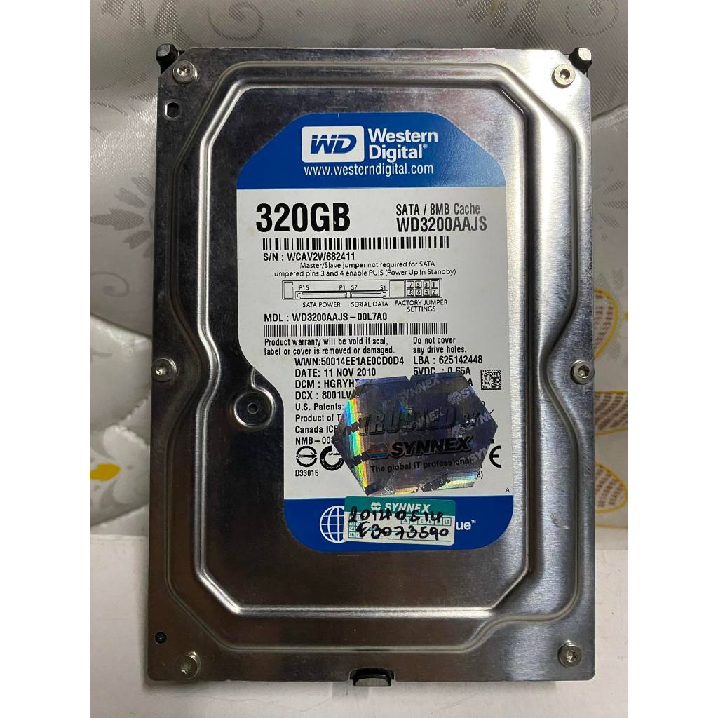 Harddisk 3.5" SATA ยี่ห้อ WD Blue 320GB Model: WD3200AAJS สำหรับ PC ...