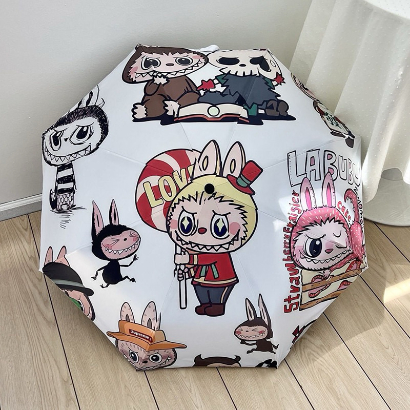 [ส่งฟรี EMS] ร่มพับลาบูบู้ กันแดด UV labubu ร่มออโต้ auto กันฝนลาบูบู้ ...