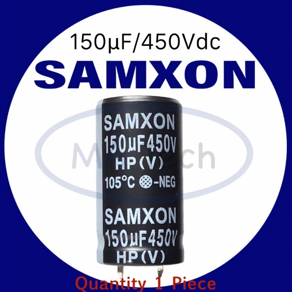 150uF 450V คาปาซิเตอร์ Capacitor 150uf450v 450v150uf ตัวเก็บประจุ ตัวซี ตัวC ขนาด 22x40 ของแท้ ...
