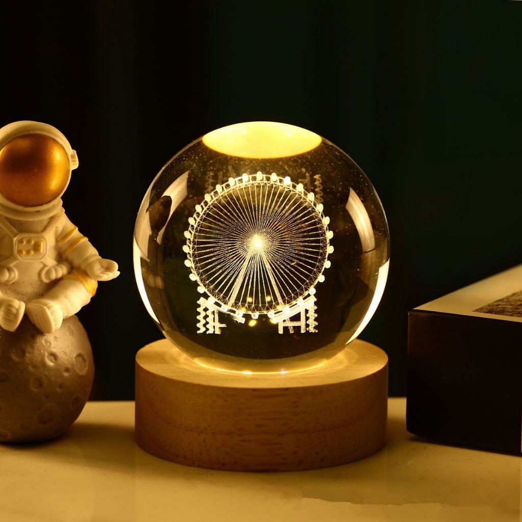 《พร้อมส่งในไทย》ของขวัญ โคมไฟหัวเตียง3D LED+USB โคมไฟคริสตัล โคมไฟตั้งโต๊ะ โคมไฟกลางคืน ของขวัญ ...