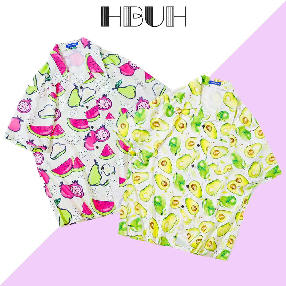HBUH พร้อมส่ง🔥ลายใหม่ 2025 ขายดี 🌴 เสื้อฮาวาย เสื้อเชิ้ต ชาย-หญิง ลาย ...