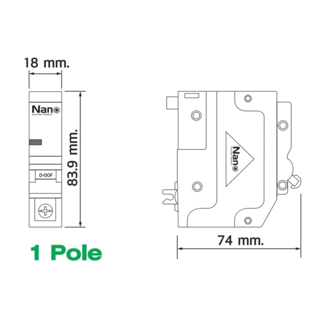 NANO PlugOn เซอร์กิต เบรกเกอร์ NP1 NP2 NP3 เบรคเกอร์ 1P 2P 3P 16A 32A ...