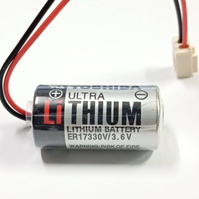 ER17330V/3.6V TOSHIBA แบตเตอรี่ลิเธียม 3.6V 1700mAh แจ็คขาว 2PIN ...