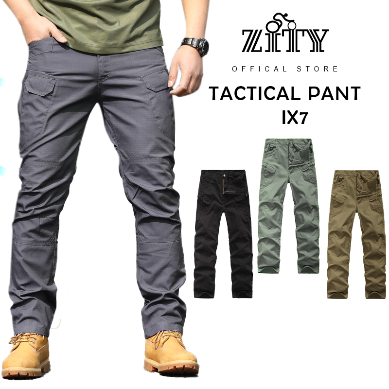 ZITY IX7 กางเกงยุทธวิธีผ้าริปสตอปกันน้ำ ทรงยุทธวิธี ผ้านุ่ม ยืดหยุ่นได้ รุ่นมีกระเป๋าหลายช่อง ...