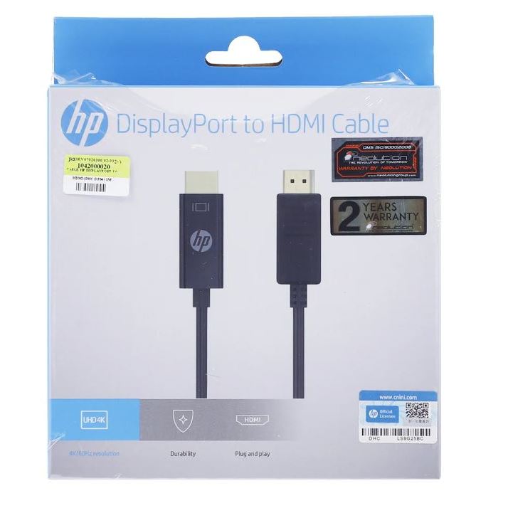 CABLE (สายจอมอนิเตอร์) HP DISPLAYPORT TO HDMI CABLE 1M (DHC-DP04 ...