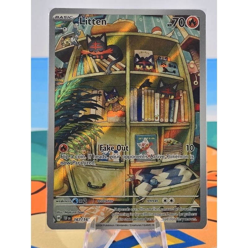 Pokemon Card "Litten AR 167/162" ENG Temporal Forces | Shopee Thailand