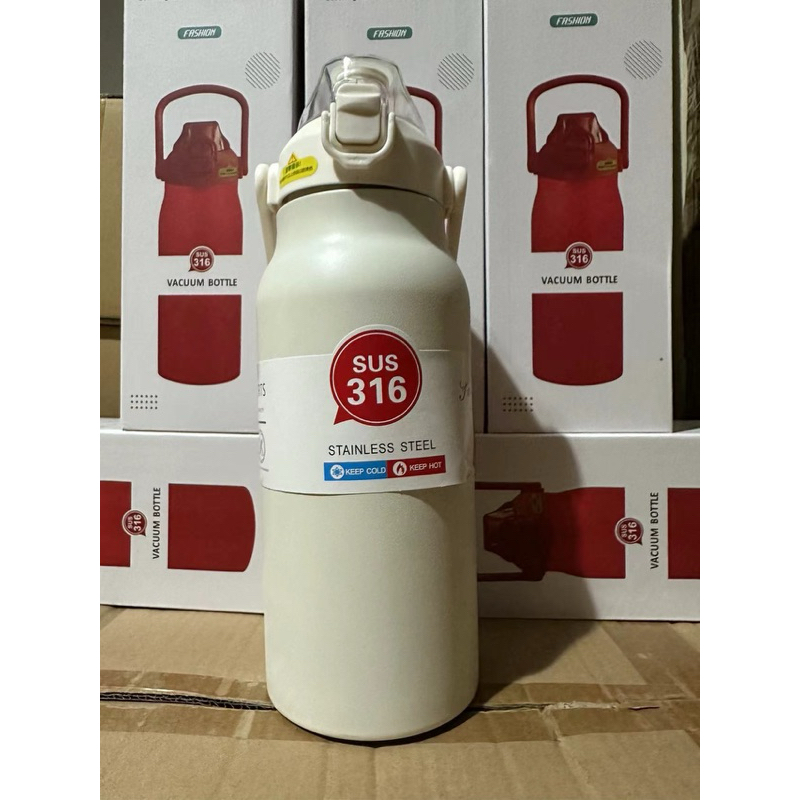 กระบอกน้ำเก็บอุณหภูมิ สเตนเลส316 ความจุ 1.7 ลิตร ขวดน้ำสแตนเลส316 กระบอกน้ำเก็บความเย็น vacuum ...