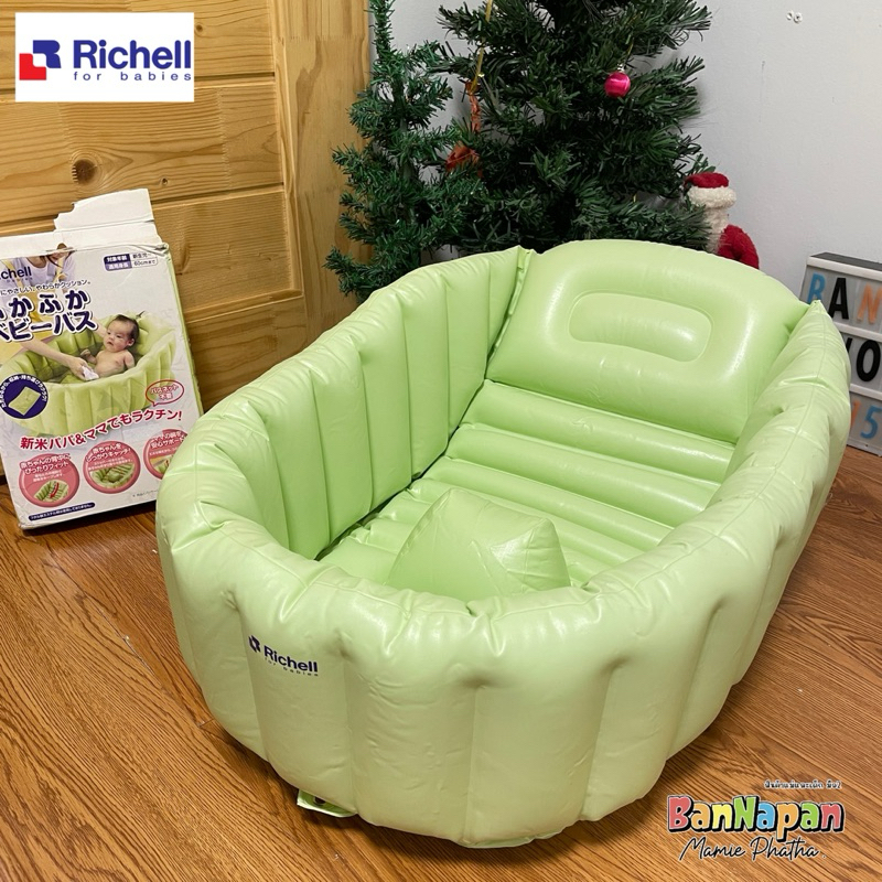 อ่างอาบน้ำเป่าลม Richell สำหรับ เด็กทารกแรกเกิด-18 เดือน มือสอง สภาพใหม่กริบเหมือนยังไม่ใช้ (งาน ...
