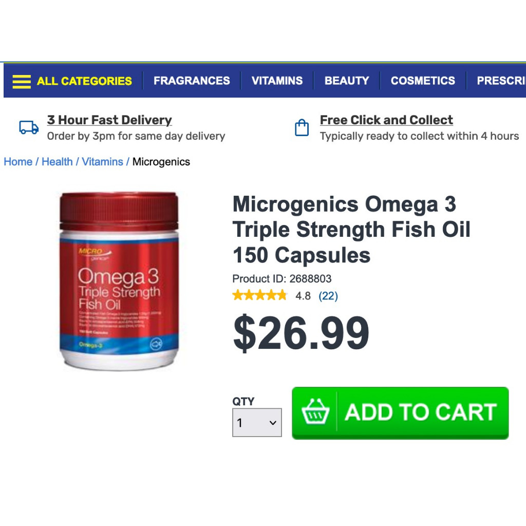 Microgenics Omega 3 Triple Strength Fish Oil 150 Capsules | Shopee Thailand