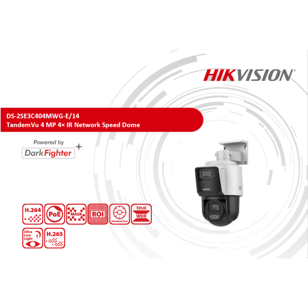 Hikvision DS-2SE3C404MWG-E/14 TandemVu 4MP+4MP 4X PTZ Network Camera ...
