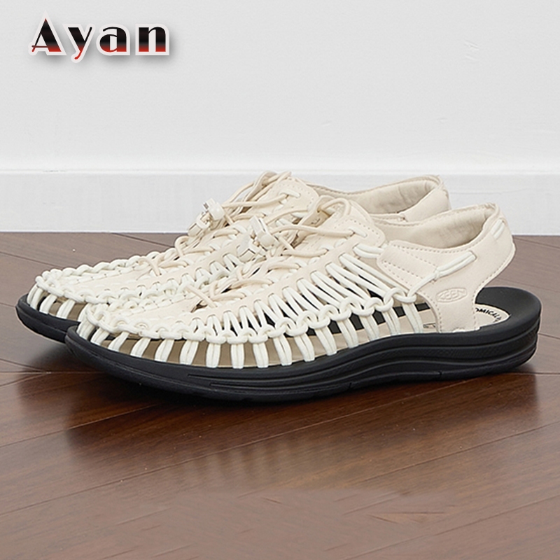AYAN 2024 Keen Sandal 2024 รองเท้าถัก เชือก รัดส้นสไตล์รองเท้าเที่ยวชายหาด เดินป่า ทำงาน พื้น ...