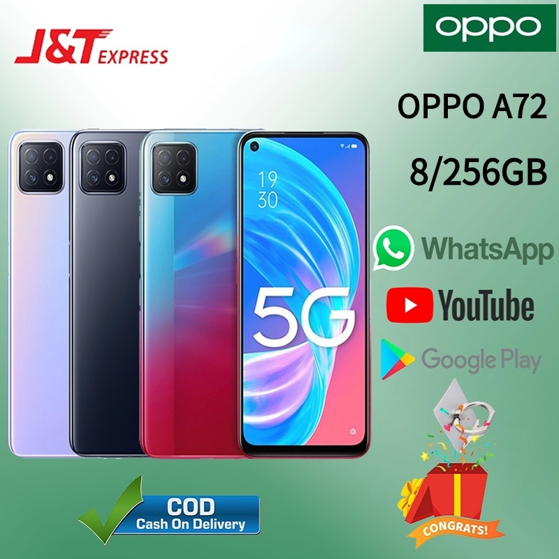 ในสต็อก A72 5G โทรศัพท์ใหม่ (ของแท้ 100%) RAM 8GB ROM 256GB รับประกัน 1 ปีฟรีอุปกรณ์เสริมครบชุด ...