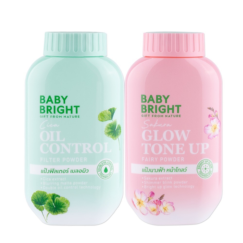 BABY BRIGHT powder 50G แป้งฝุ่นโปร่งแสงมี 2 สูตรให้เลือก [สูตร CICA คุม ...