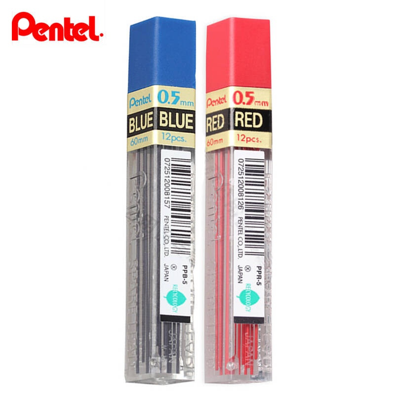 Pentel ไส้ดินสอกด 0.5 มม. HB สีแดง (PPR) / สีน้ำเงิน (PPB) | Shopee Thailand