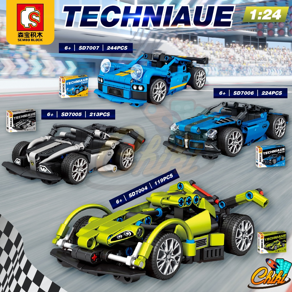 ตัวต่อรถแข่ง Sembo Block SD7004 - SD7007 TECHNIAUE 1:24 รถแข่งสุดเท่ ...