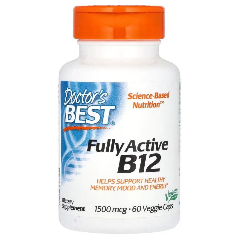 วิตามินบี12 Doctor's Best, Fully Active B12, 1,500 mcg, 60 Veggie Caps ...