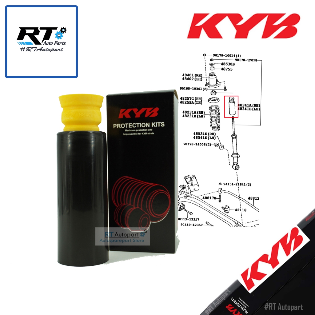 KYB กันกระแทกโช้คหลัง Toyota Altis ZZE121 ปี01-07 ZZE141 ปี08-13 ZRE171 ปี13-18 Sienta / กันฝุ่น ...